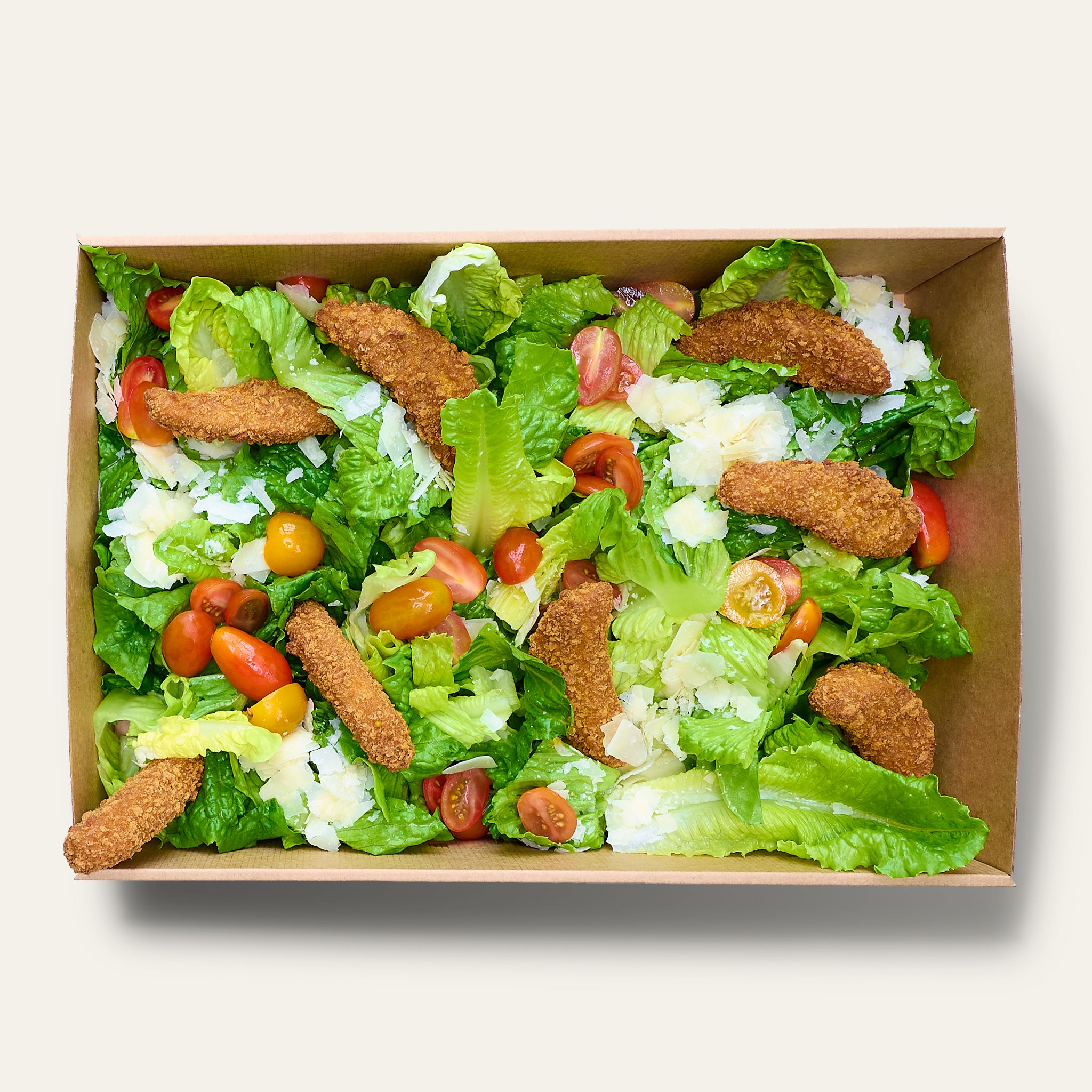 Veggie Caesar Schnitzel Salat Box | LITTLE RABBIT CATERING – Little ...
